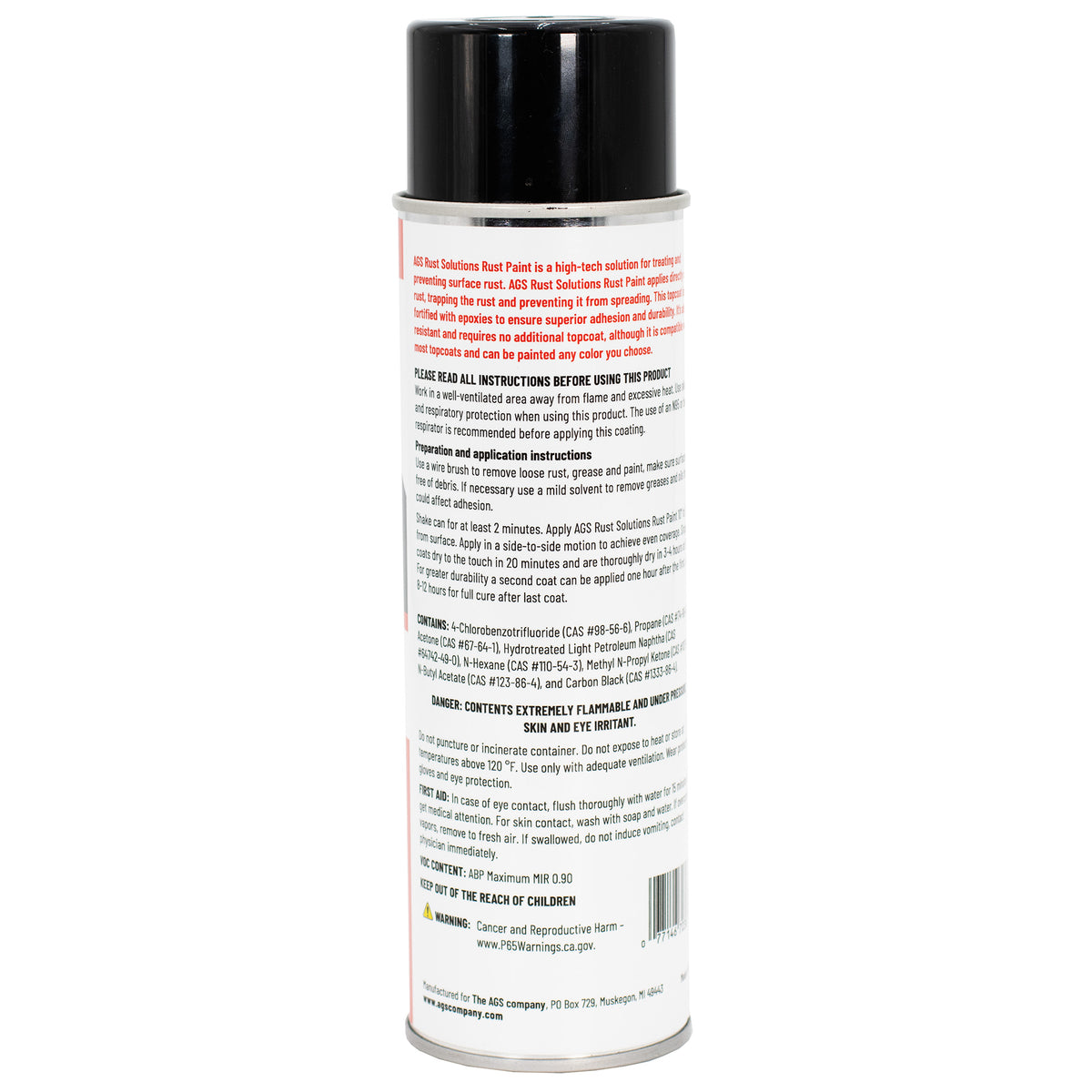 Shop Rust Paint: Durable Matte Black Aerosol for Metal | AGS Company ...