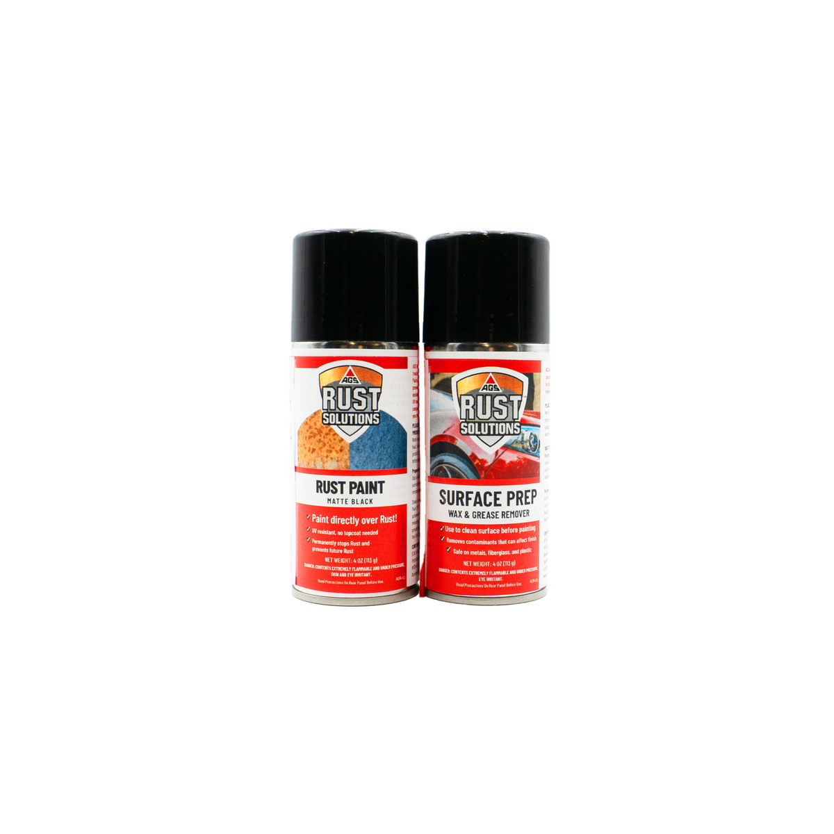 Matte Black Rust Paint & Surface Prep 4oz Starter Kit – AGS Company ...