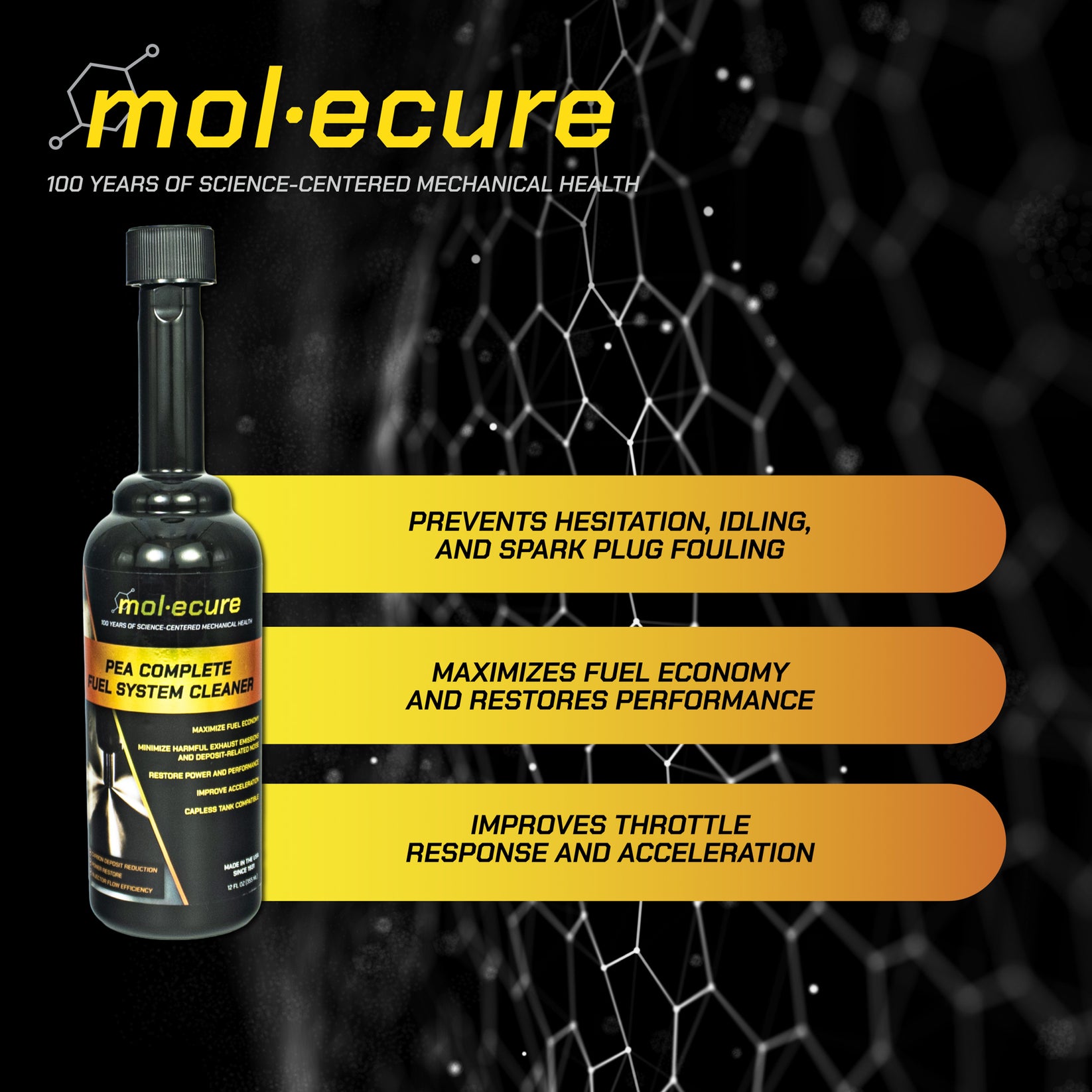 Molecure PEA Fuel System Cleaner 12 oz | Complete Clean | AGS