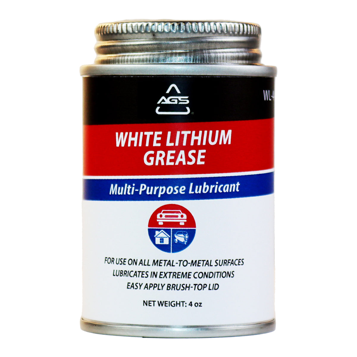 White Lithium Grease, 4oz Brush Top Can – AGS Company Automotive Solutions