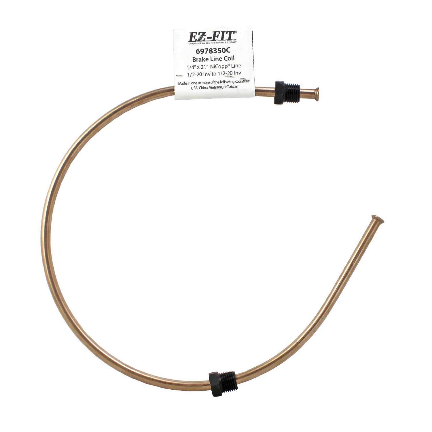 EZ-Fit Nickel Copper Brake Line - 1/4" x 21", (1/2-20 I)(1/2-20 I ...