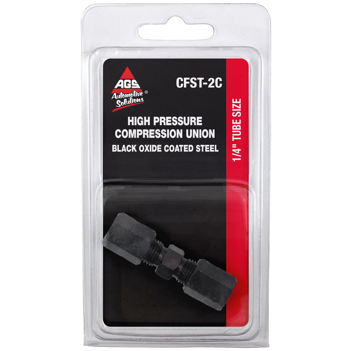 1/4″ Black Oxide High-Pressure Compression Union | AGS Company – AGS ...